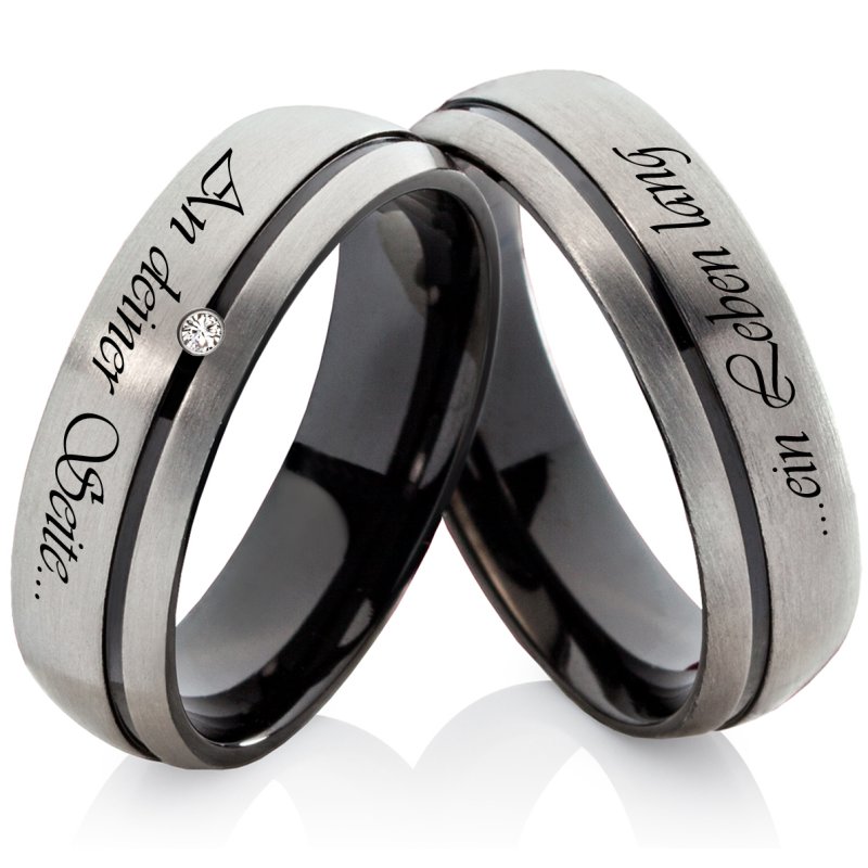 Ringe aus Titan mit Zirkonia - Diamant H137 - Rings-and-More